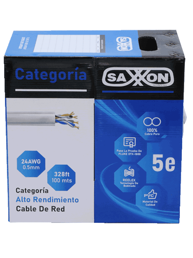 SAXXON OUTP5ECOP100BC – Bobina de Cable UTP Cat5e 100% Cobre/ 100 ...